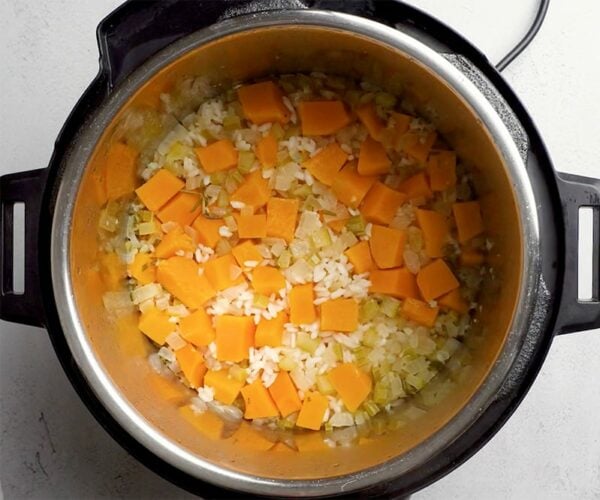 Instant Pot Kabocha Squash And Pea Risotto